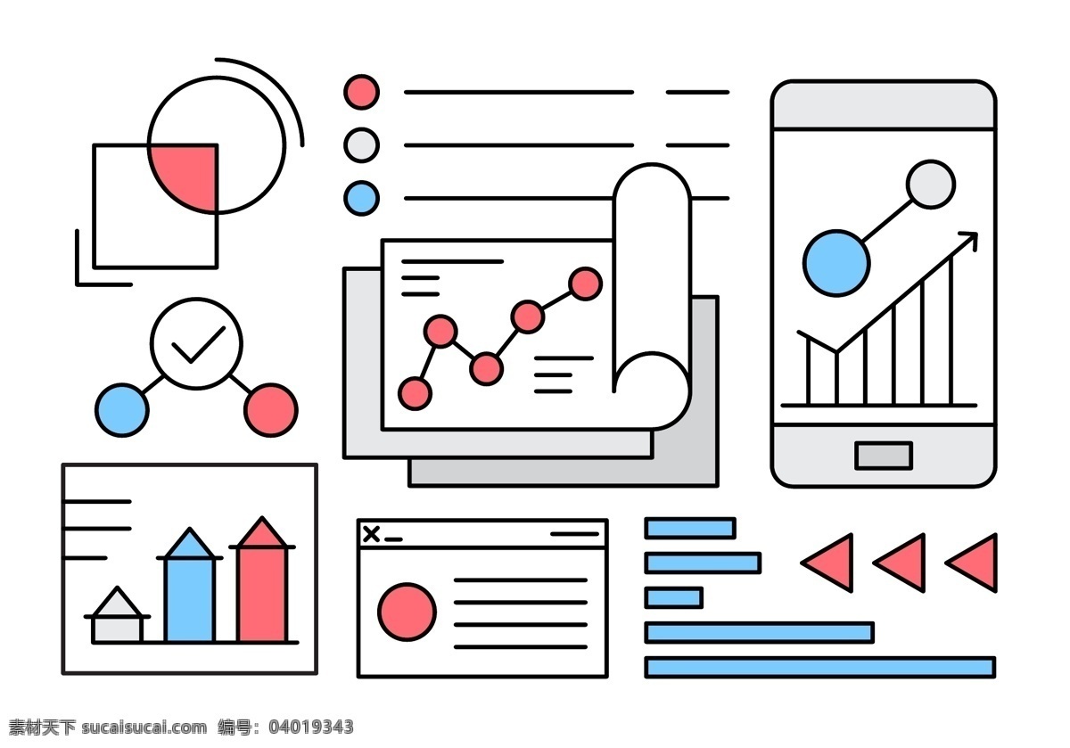 扁平数据图标ICONS素材图片下载-素材编号04019343-素材天下图库