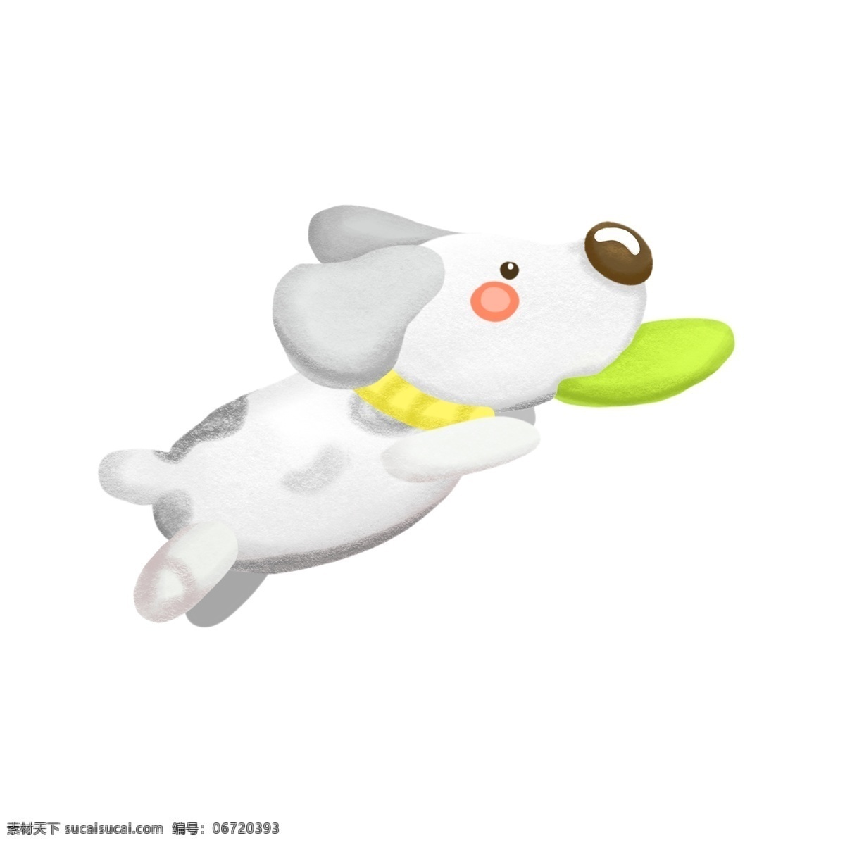 跳起的白色小狗卡通元素素材图片下载-素材编号06720393-素材天下图库