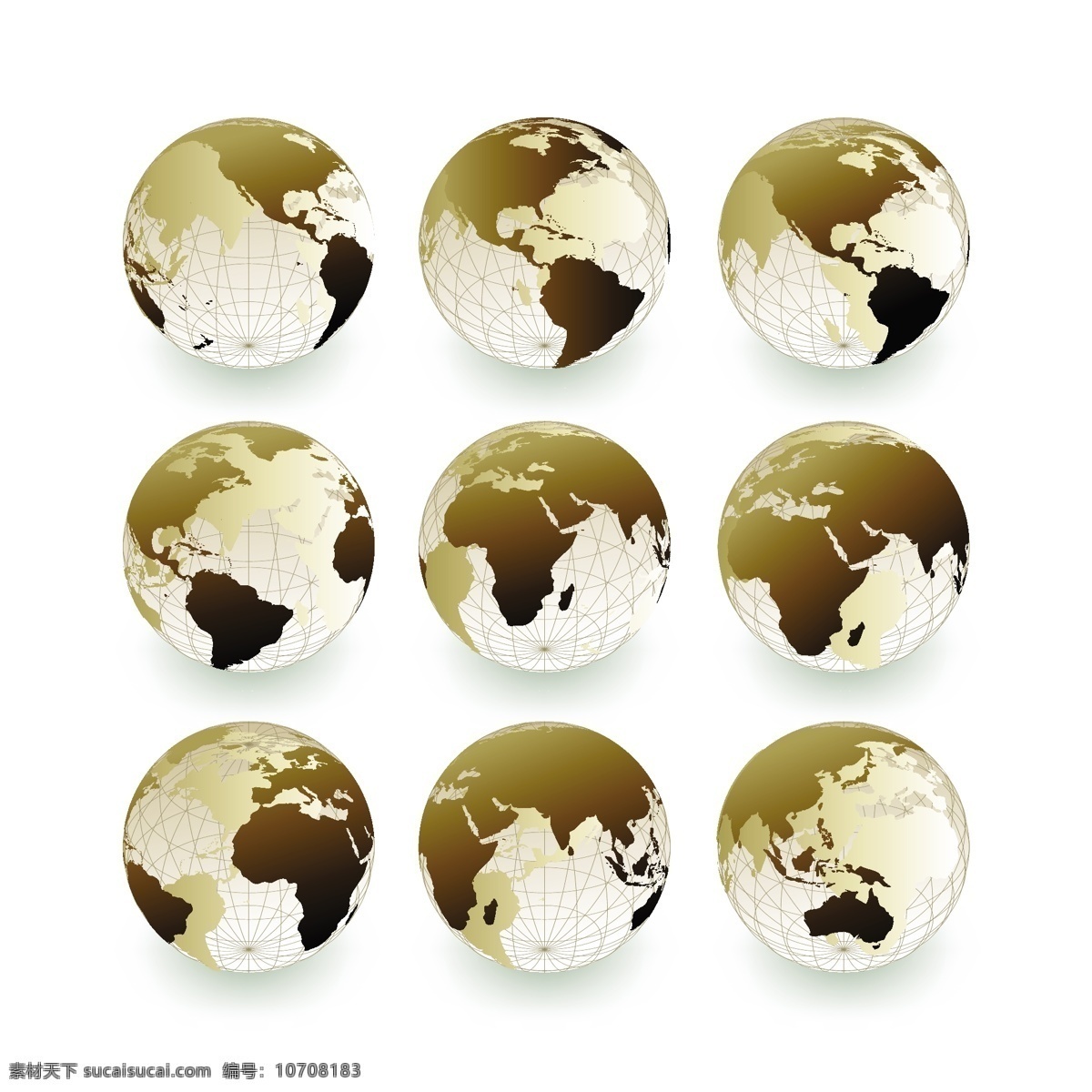 5款地球矢量素材eps格式矢量地球水晶地球卫星路径地球360度地球图标矢量素材图片下载-素材编号10708183-素材天下图库