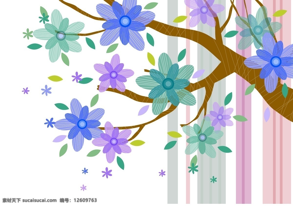 花卉树枝背景素材图片下载-素材编号12609763-素材天下图库